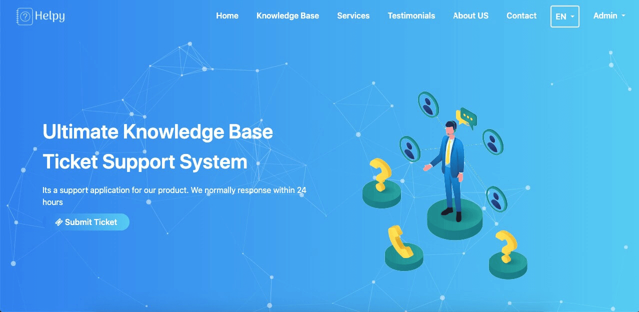 Helpy - Knowledge Base Ultimate Support Ticket Help Desk System by devstarit